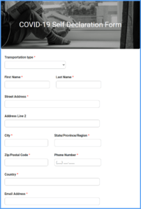 COVID-19 Self Declaration Form Template | Formsite