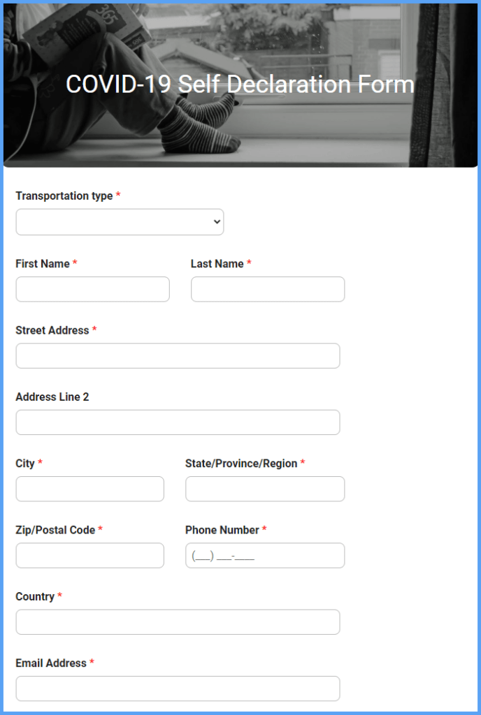 COVID-19 Self Declaration Form Template | Formsite COVID-19 Self Declaration Form Template | Formsite