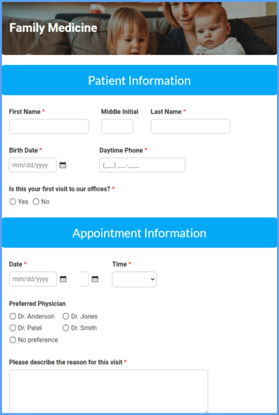 Doctor Appointment Form Template | Formsite