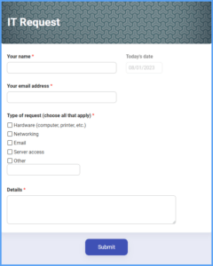 IT Request Form Template | Formsite