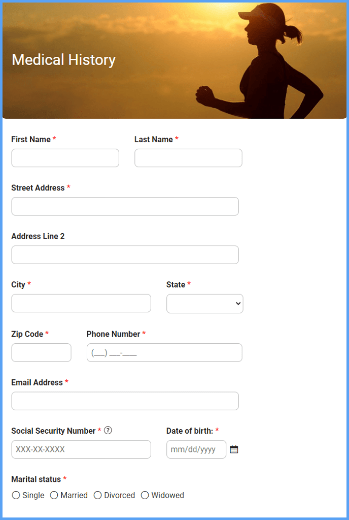 Medical History Form Template | Formsite