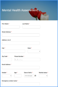 Mental Health Assessment Form Template | Formsite