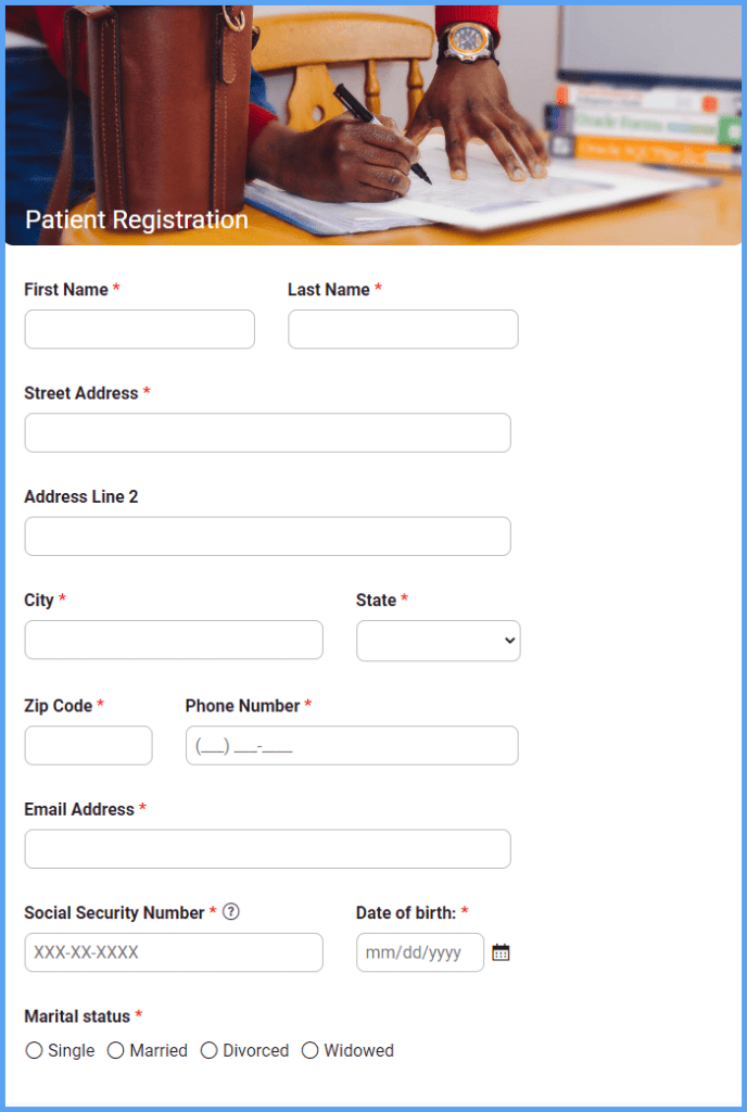Patient Registration Form Template | Formsite