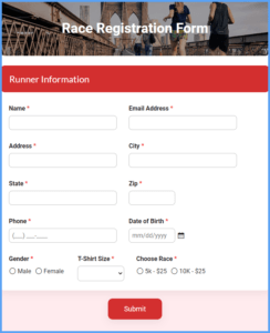 Race Registration Form Template | Formsite