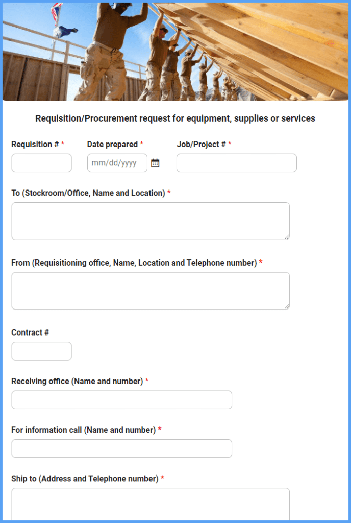 Requisition Form Template | Formsite