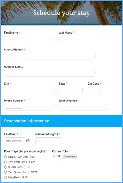 Scheduling Form Template | Formsite