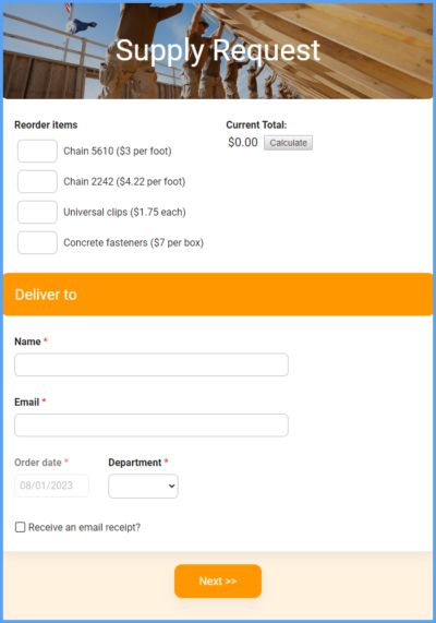 Supply Request Form Template | Formsite